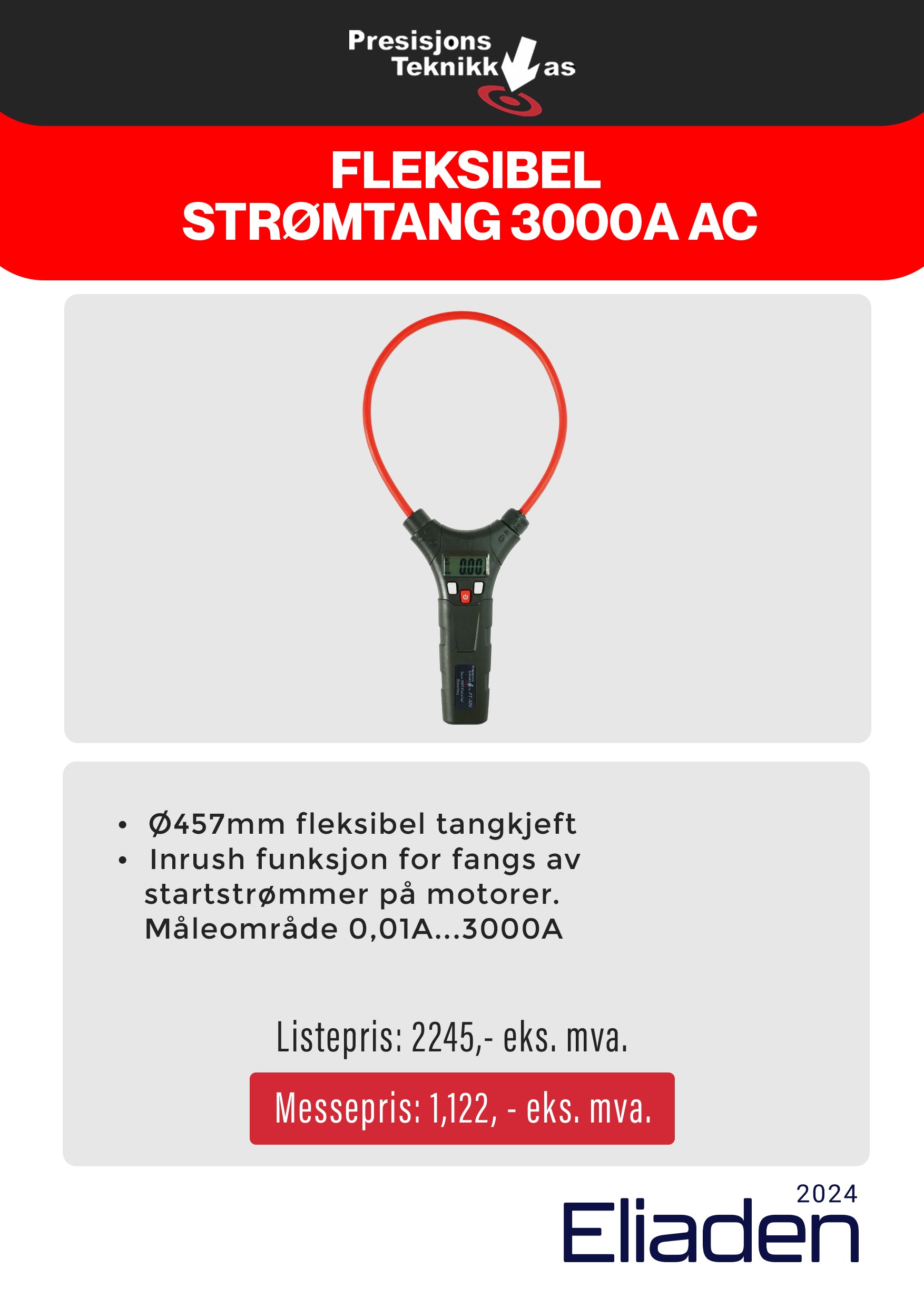 Fleksibel Strømtang 3000A AC – Presisjons Teknikk AS
